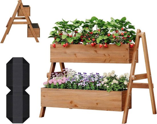 Plantenbakken Verhoogd 2-laags - Plantenbak - Bloembak Voor Buiten ...