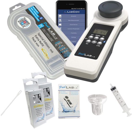 13-in-1 Fotometer voor zwembadwateranalyse met 70 testtabletten ...