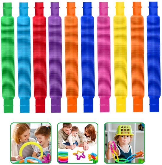 Fidget Toys - Fidget Wacky Tubes -Regenboog pop it toy - 10 stuks - 1,9 ...