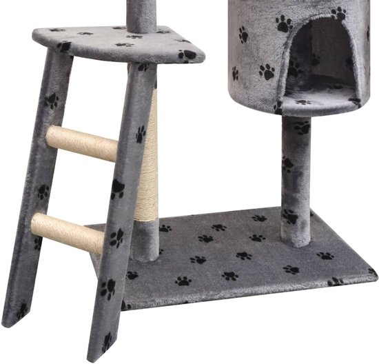 vidaXL Kattenkrabpaal met sisal krabpalen 150 cm pootafdrukken grijs ...