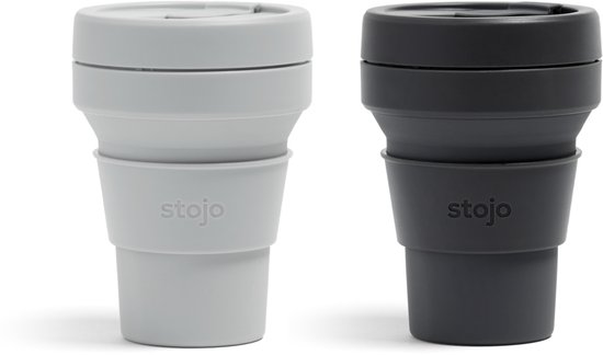STOJO - Opvouwbare Beker - To Go - Carbon & Cashmere - 355ml ...