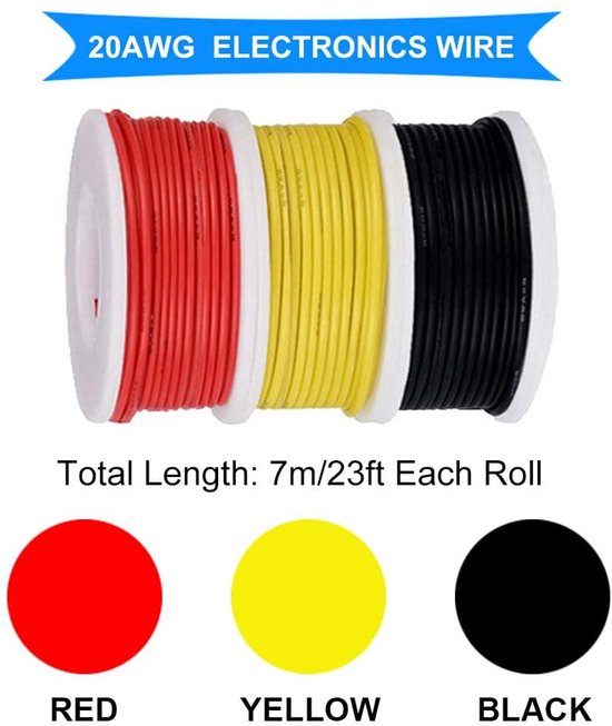 Kit de câblage 20 AWG 300 V - Câble électrique tressé en cuivre étamé ...