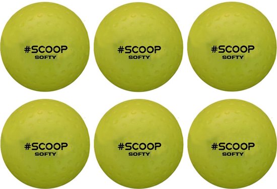 Scoop Softy Hockeybal - Dimple - Geel - Outdoor & Indoor - Set van 6 ...