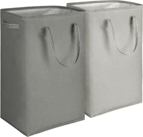 2-pack 80L grote opvouwbare wasmand met lange versterkte handgrepen - voor badkamer en... | bol