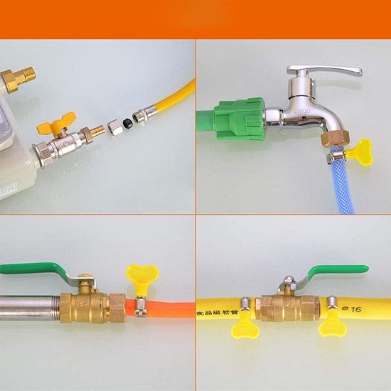 1/2" Mannelijke BSP Draad naar 6 mm Barb Slang Staart Connector voor ...