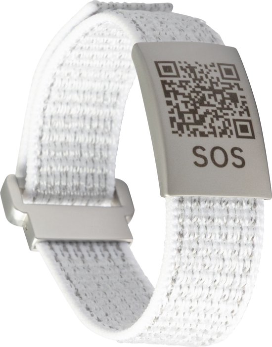 DynaTag SOS Bracelet QR-Code Textiel Wit | bol