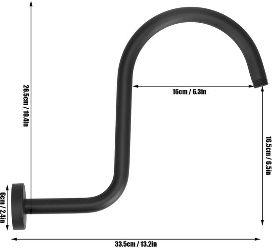 Douchearmverlenging, S-vorm douchearm Zwanenhals douchekoparm Vaste ...