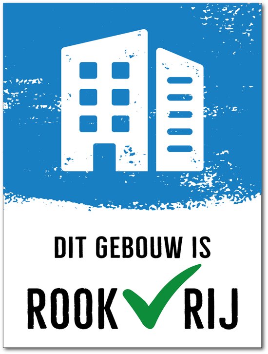 Dit Gebouw is ROOKVRIJ - Bord 30x40 cm - Forex | bol
