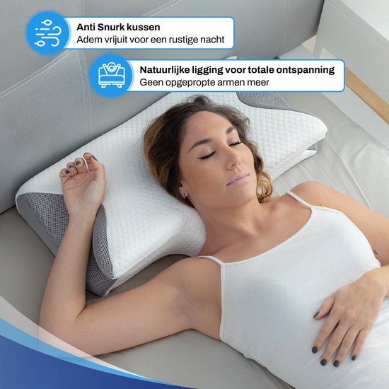 Sleeptight Vlinderkussen - Tegen nekklachten - Ergonomisch traagschuim ...