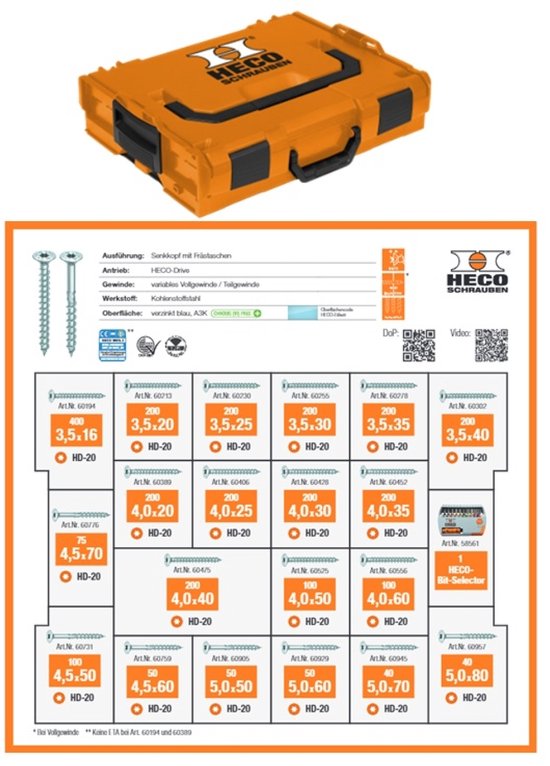 Heco Assortimentsbox - L-Box - 102 62897 - 3005-Delig - Verzinkte ...