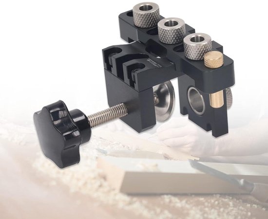 3-in-1 Deuvelmal-boorset met 4 Messingzoekers en Lasergravure, 8/10 mm ...