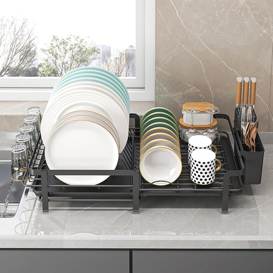 Uitbreidbaar afdruiprek - Metalen droogrek - Wit | bol