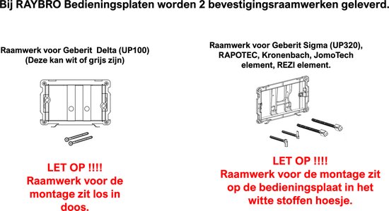 RAYBRO Mocha 15 - Wit - bedieningsplaat - druktoets wc ...