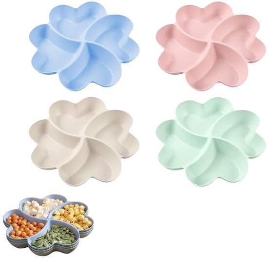4-piece partition tray, reusable plastic tray, multi-purpose ...