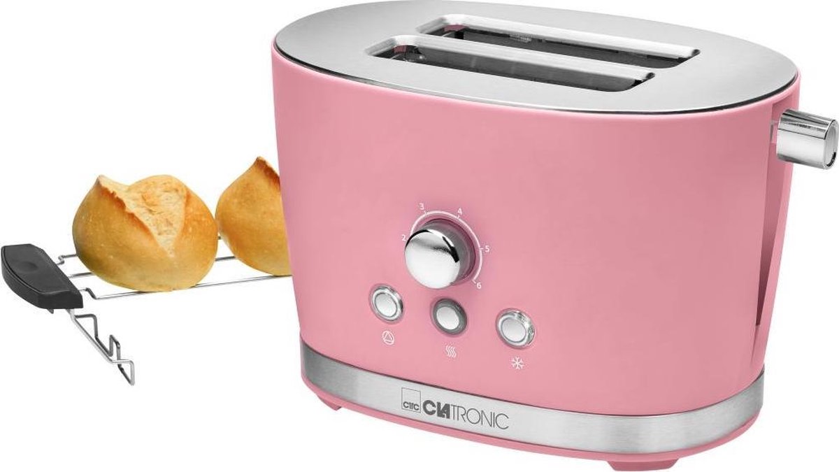 Clatronic Broodrooster 2 sleuven TA 3690 850 W retro roze | bol.com