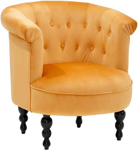 Bastian|Fauteuil in fluweel goud | bol