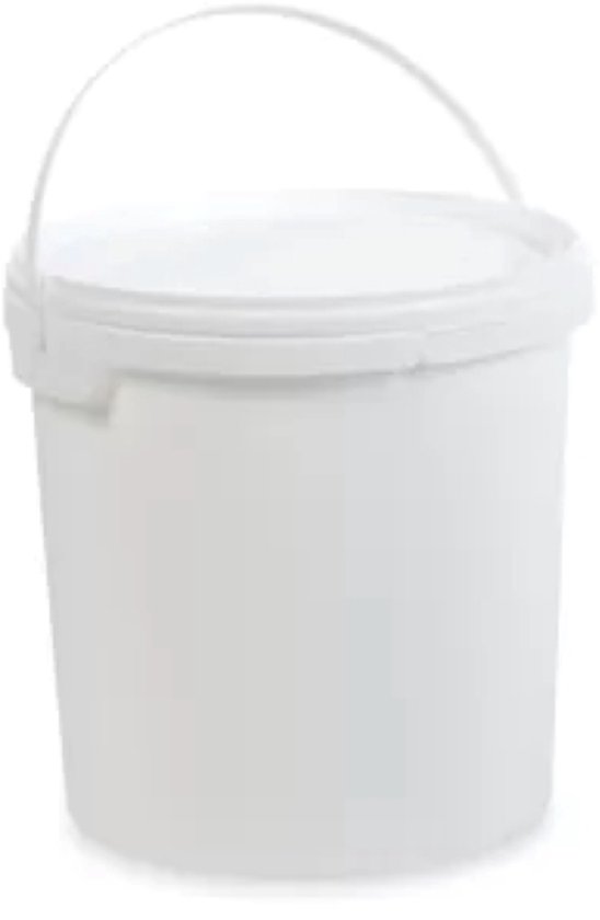 Emmer met deksel - 10 liter - wit - 10 stuks | bol