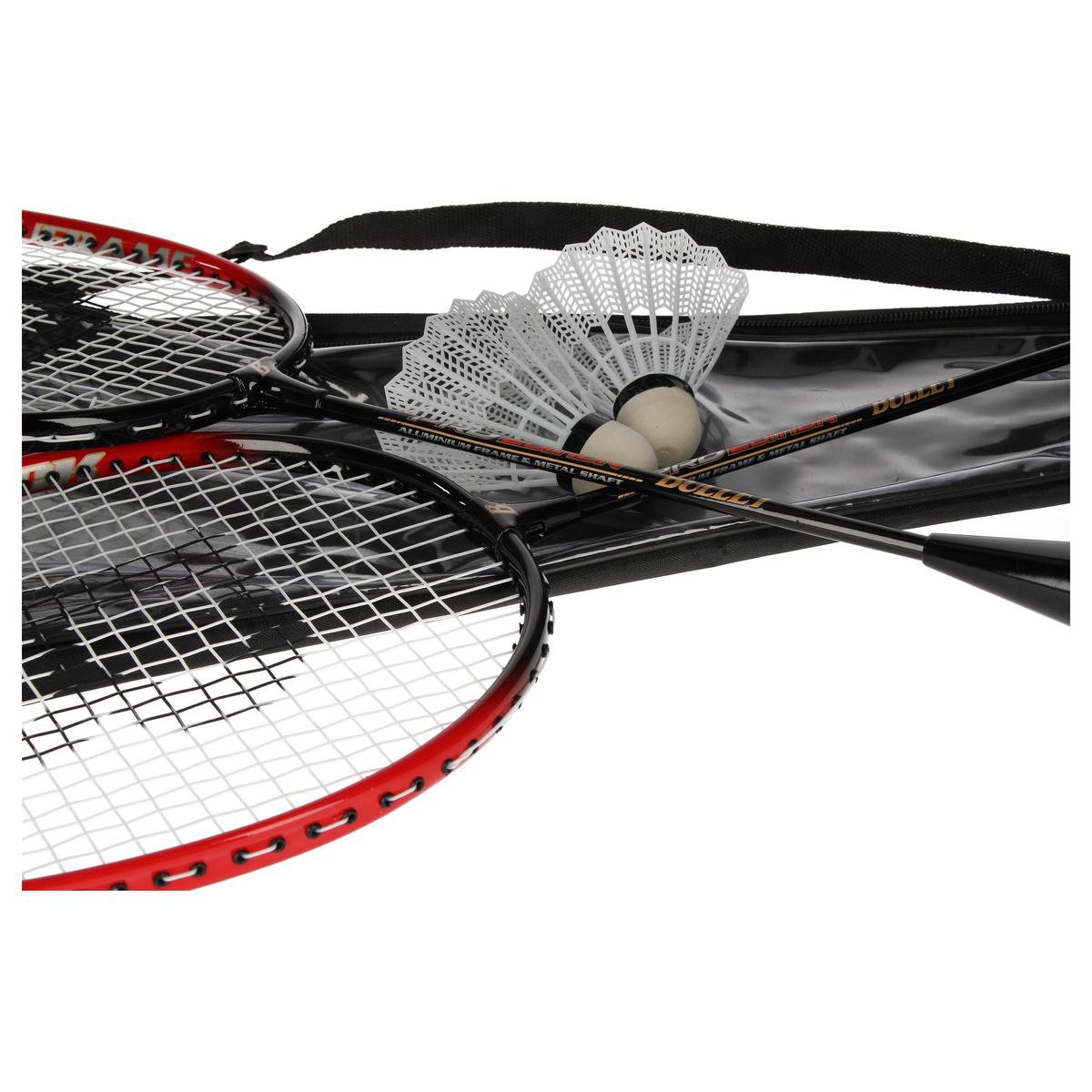 Pro Edition Bullet Badminton Set met Rackets en 2 Shuttles - 68 x 11 cm ...