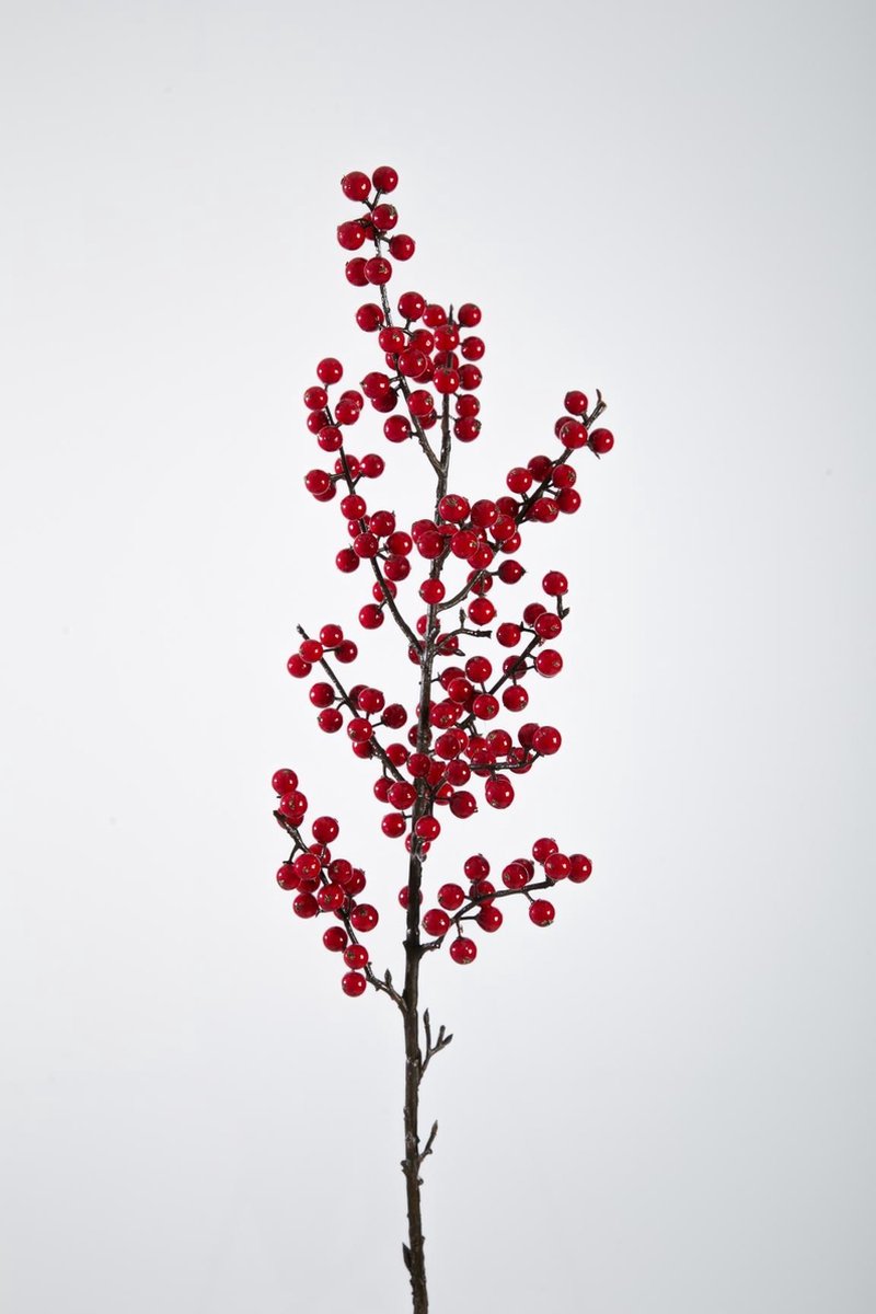 Bessentak - Ilex - kunstbloem - rood - topkwaliteit - 91cm | bol