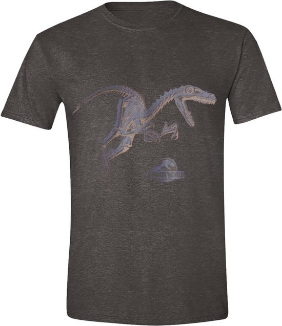 Jurassic World - Blue Raptor Mannen T-Shirt - Grijs - S | bol.com