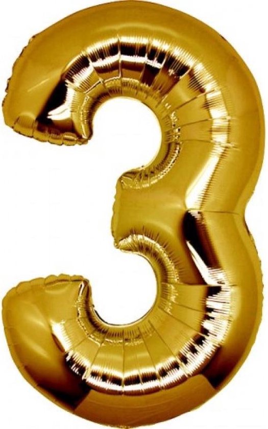 Folie MAXI ( 40inch) Cijfer - 3 - Goud | bol.com