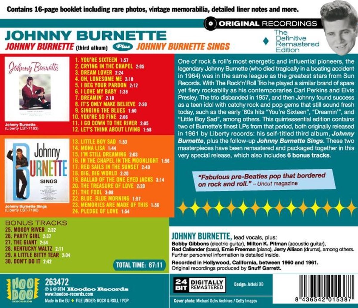 Johnny Burnette + Johnny Burnette Sings, Johnny Burnette | CD (album ...