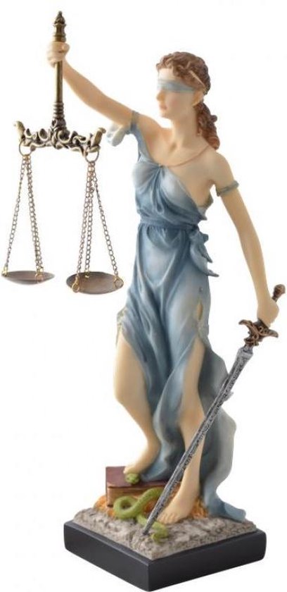 MadDeco - Vrouwe justitia beeldje van polystone - advocaat - gekleurd ...