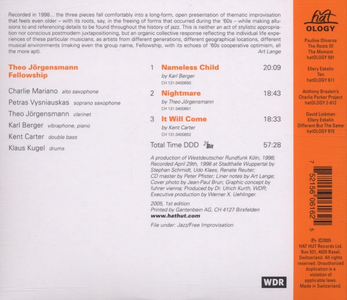 Fellowship, Theo Jorgensmann | CD (album) | Muziek | bol.com