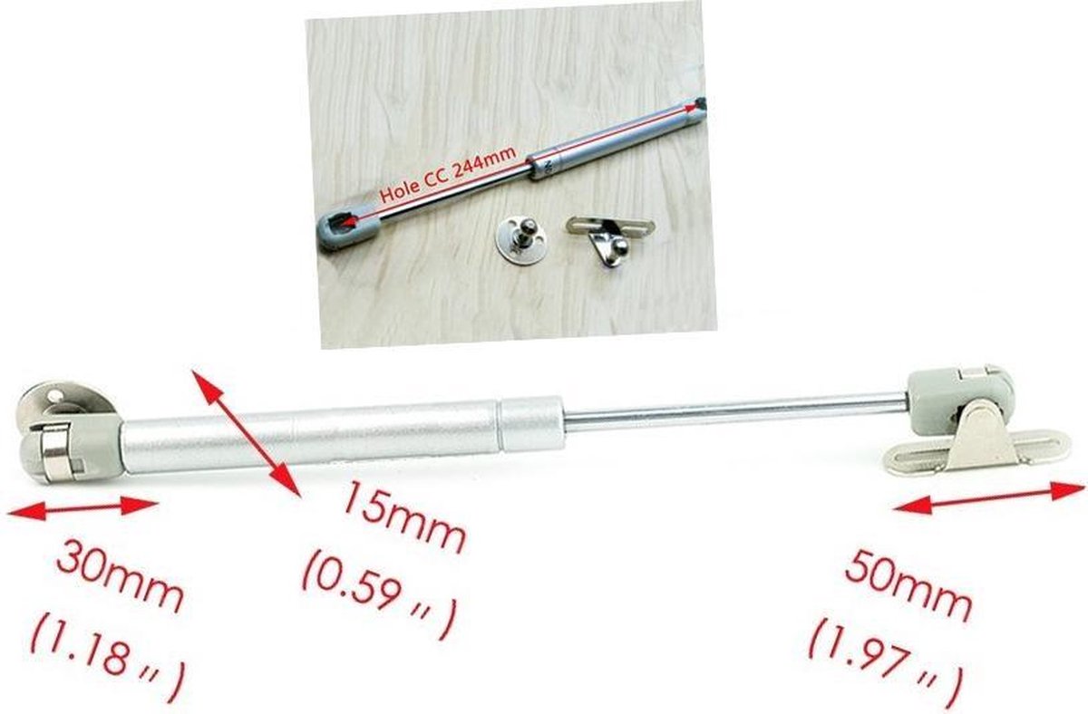 Gasdrukveer (gasveer) 150N/15kg, 250mm, zilver | bol.com