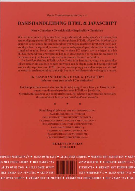 Basishandleiding Html & Javascript | 9789055480586 | Jan Kampherbeek ...