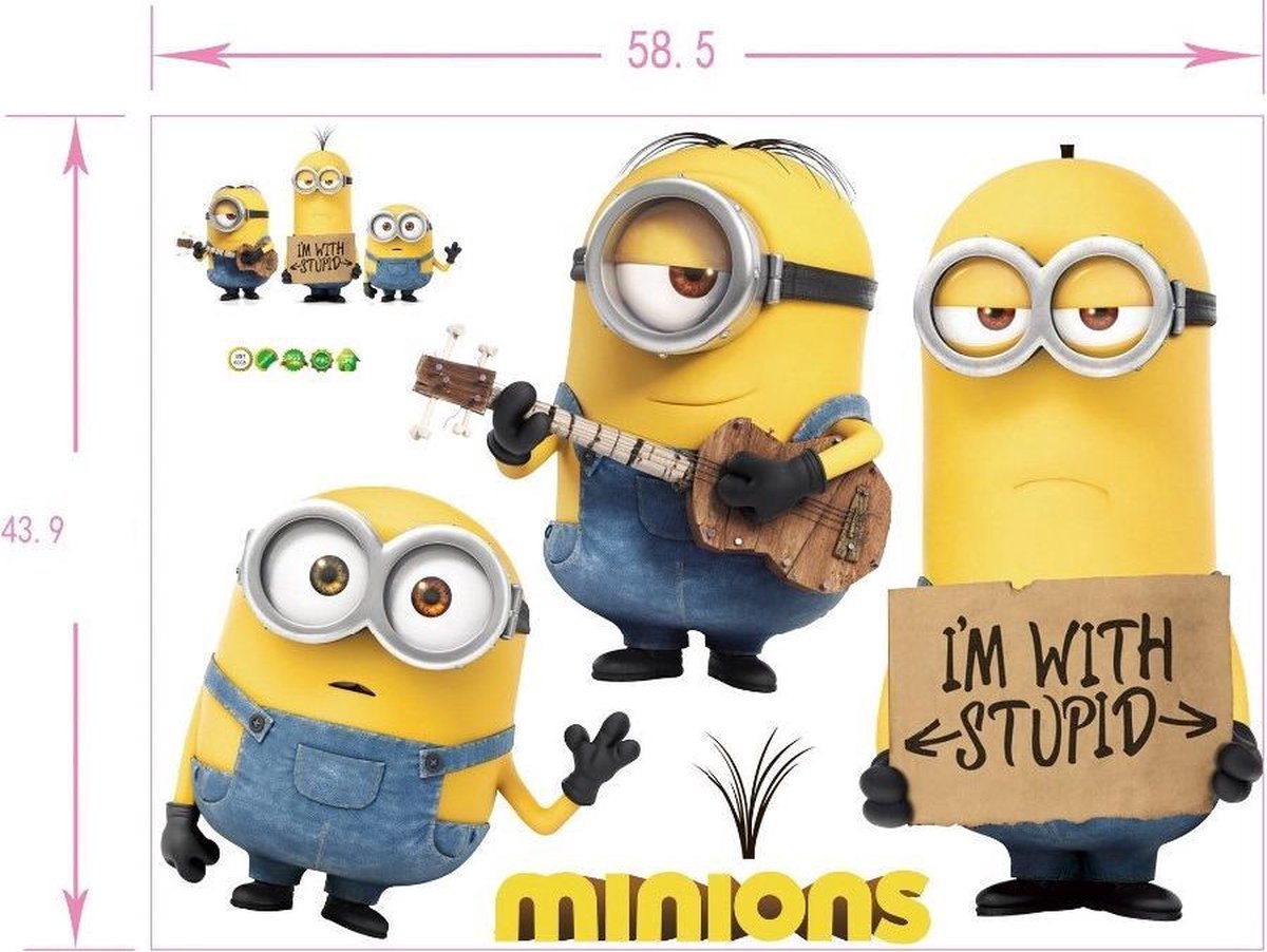 Despicable Me Minions Muurstickers (I'm with stupid) | bol.com