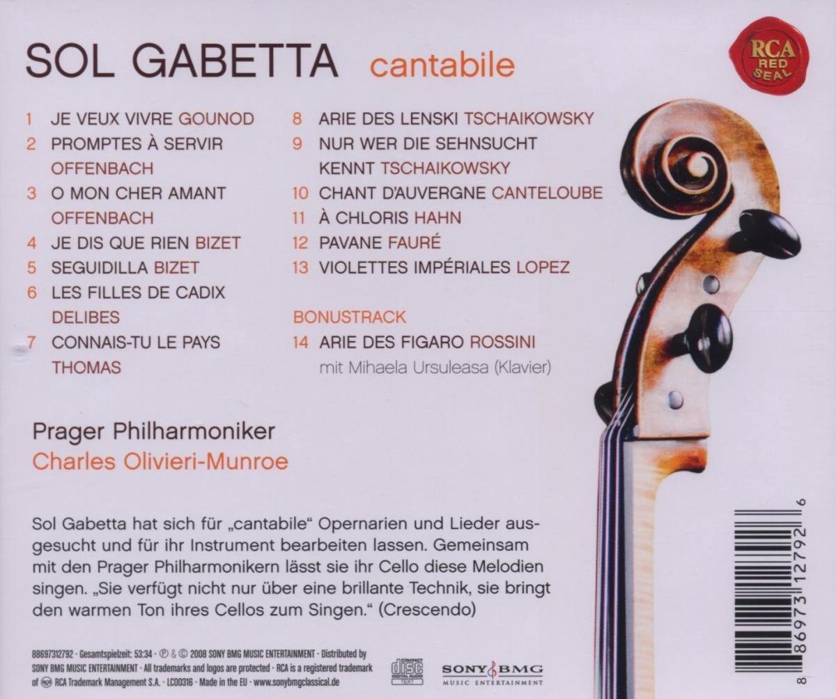 Cantabile, Sol Gabetta | CD (album) | Muziek | bol.com