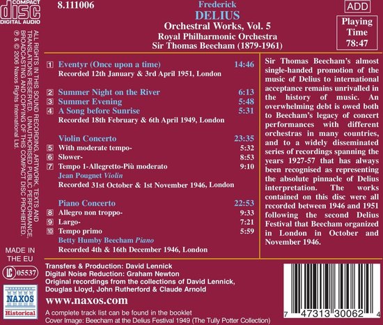 Jean Pougnet, Royal Philharmonic Orchestra, Thomas Beecham - Delius ...