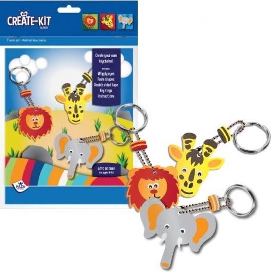 Dieren sleutelhanger foam knutsel set - knutselpakket / hobbypakket ...