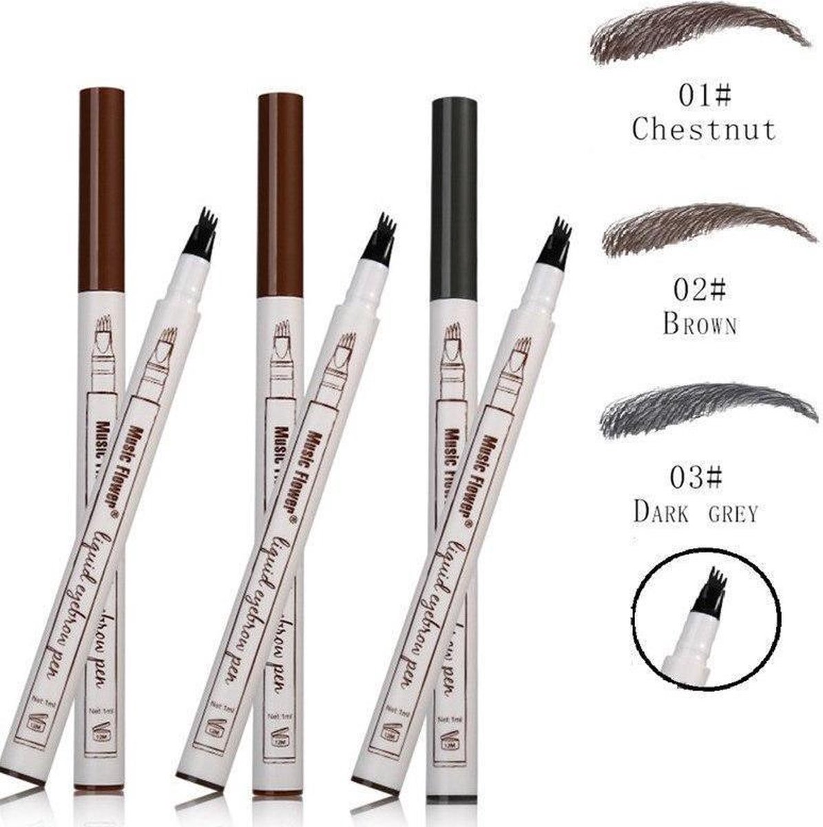 Microblading Eyebrow Tattoo Pen Waterproof Tattoo Wenkbrauw Pen Bruin ...