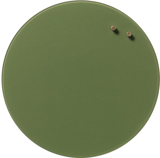 2x Naga Nord magnetisch rond glasbord, diameter 35cm, olijf | bol.com
