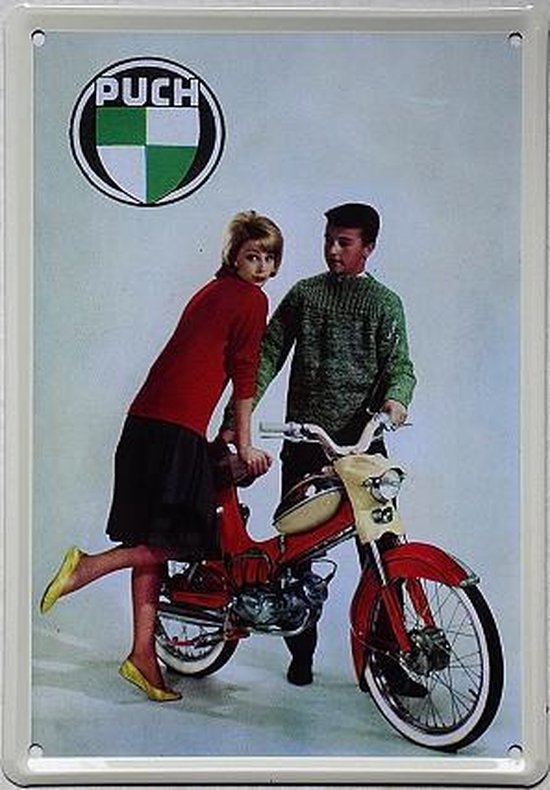 Puch Brommer - Reclame Puch Bromfiets - Metalen reclamebord - Wandbord ...
