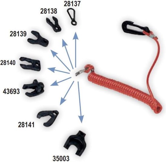 Lalizas Set KillSwitch Key w/Coil Lanyard for Tohatsu Eng. | bol.com