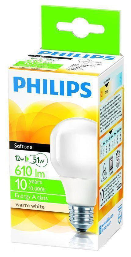 Philips Softone 12W warmwit E27 Blister (6 stuks) PROMO ARTIKEL | bol.com