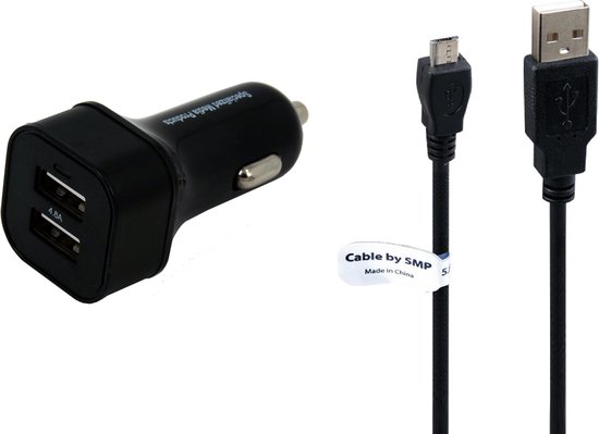 4,8A Auto oplader. 1,2 m Oplaadkabel snoer en adapter plug met stekker ...