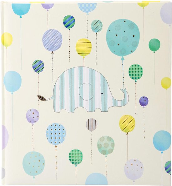 GOLDBUCH GOL-24461 TURNOWSKY Babyalbum HAPPY ELEPHANT blauw, 25 x 25 cm ...
