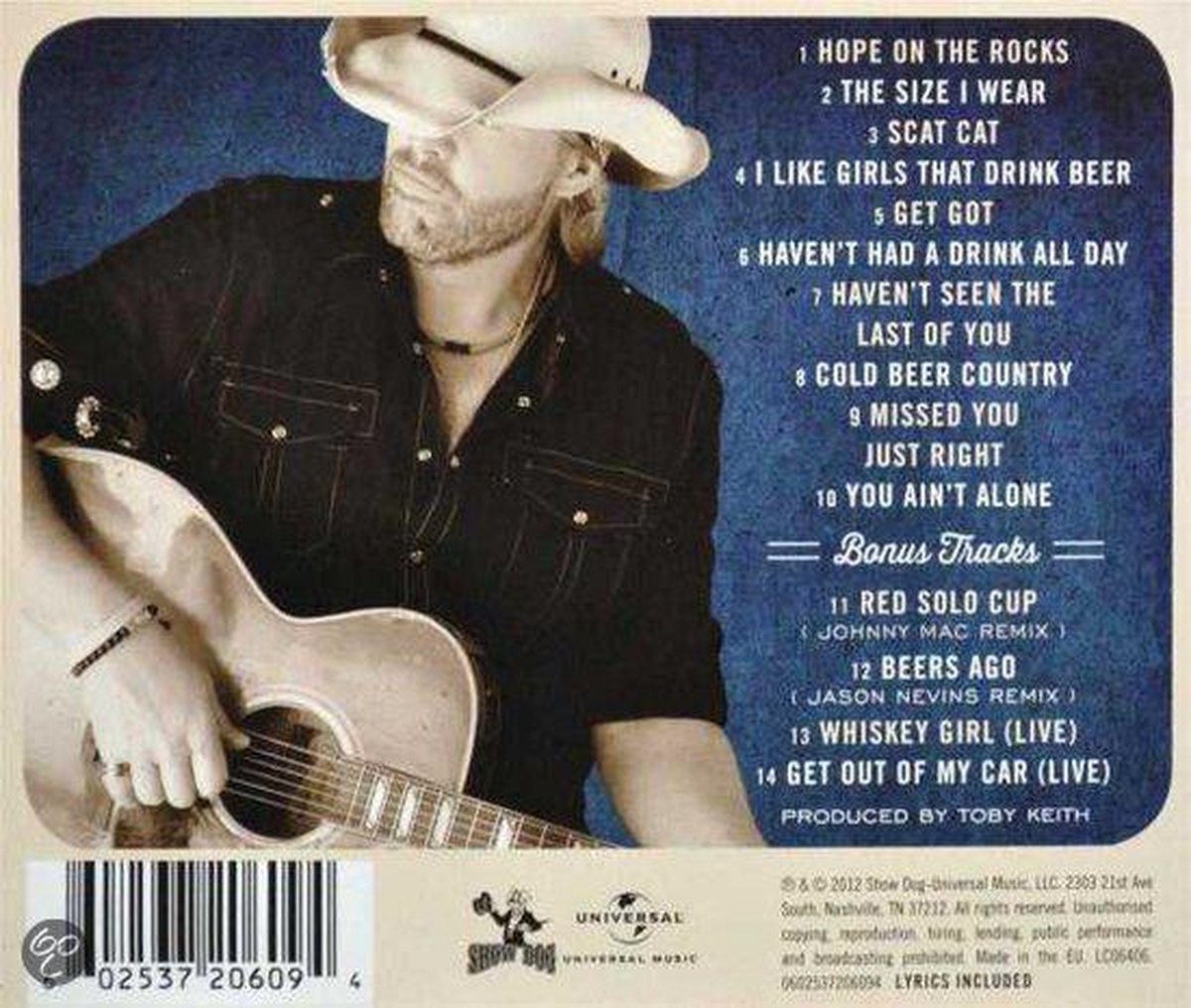Toby Keith - Hope On The Rocks, Toby Keith | CD (album) | Muziek | bol
