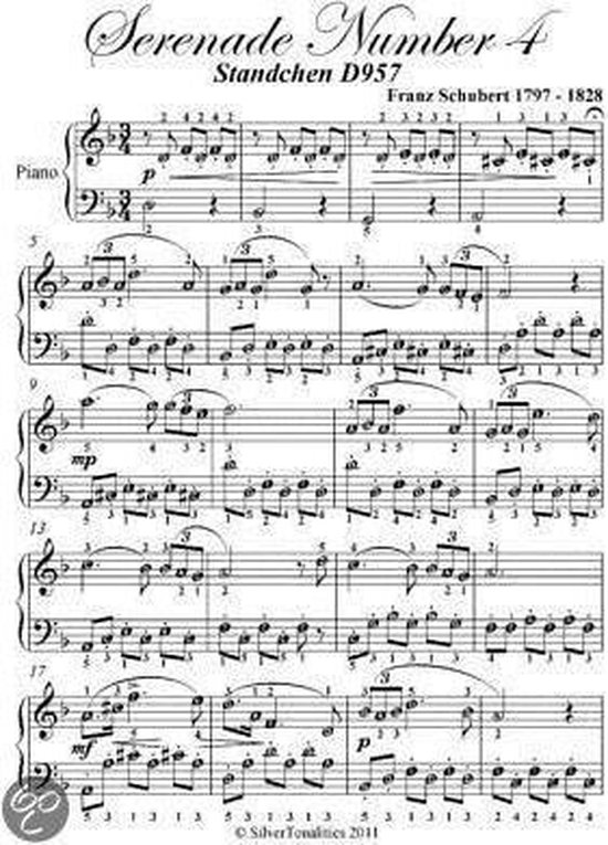 Serenade Number 4 Standchen D957 Easy Piano Sheet Music (ebook), F ...