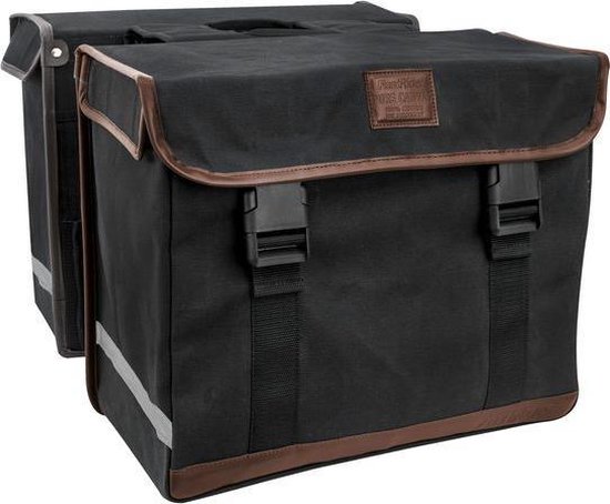 FASTRIDER DUBBELE FIETSTAS LED CANVAS LIMITED 94 56,5 LITER ZWART | bol