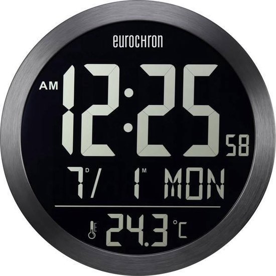 DCF wandklok Eurochron EFW 5000, Zwart 1562190 | bol