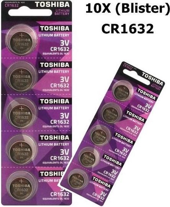 10 Blisters (50 batterijen) - Toshiba CR1632 Lithium Knoopcel Batterij | bol.com
