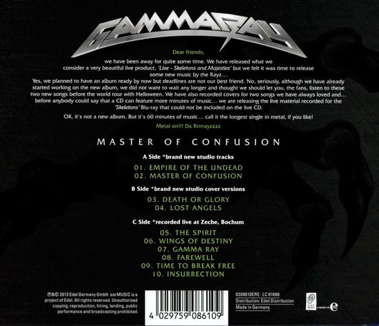Master Of Confusion, Gamma Ray | Muziek | bol