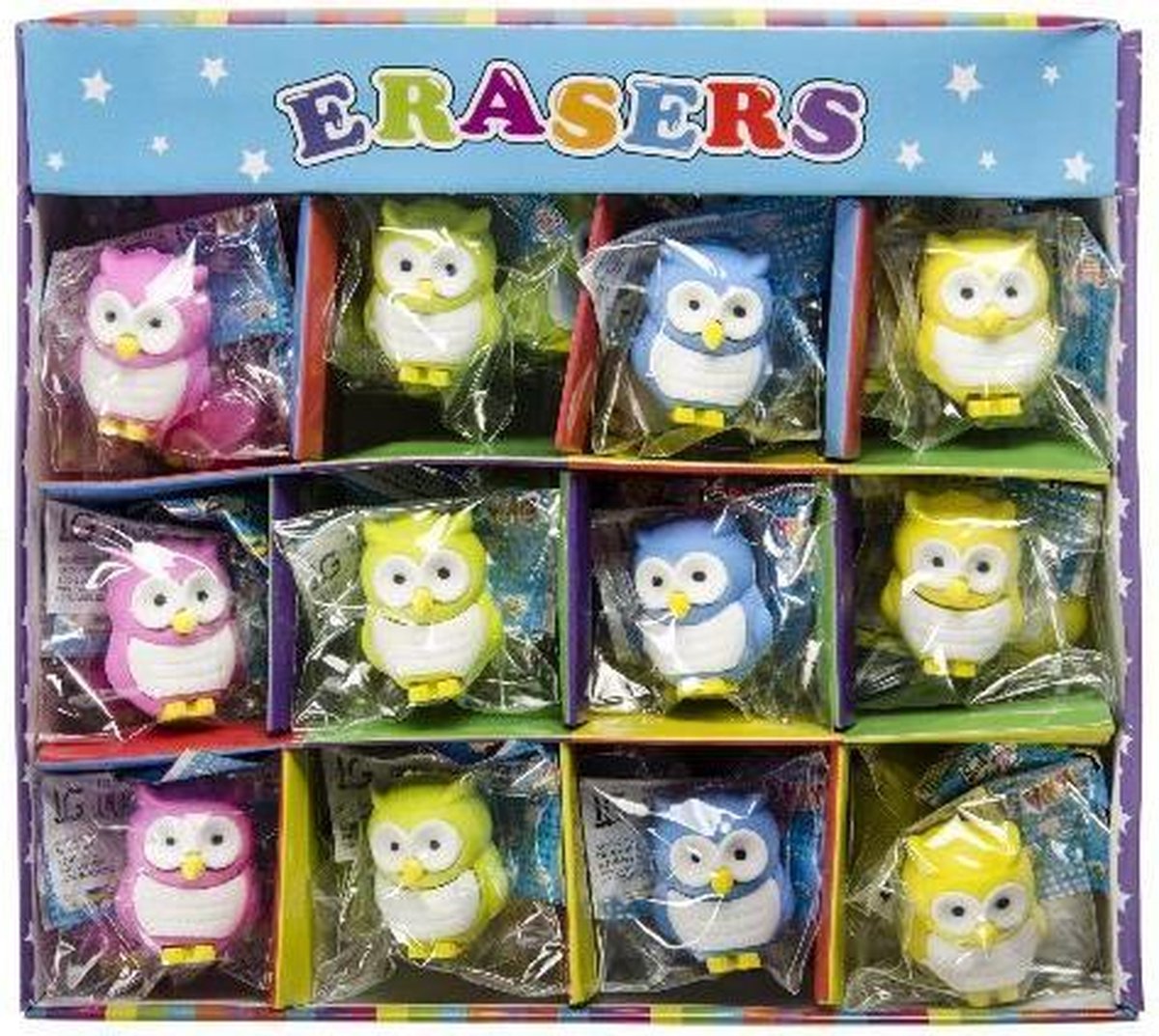 Gum Uil - set van 8 stuks - verschillende uilen gummetjes - kleuren ...
