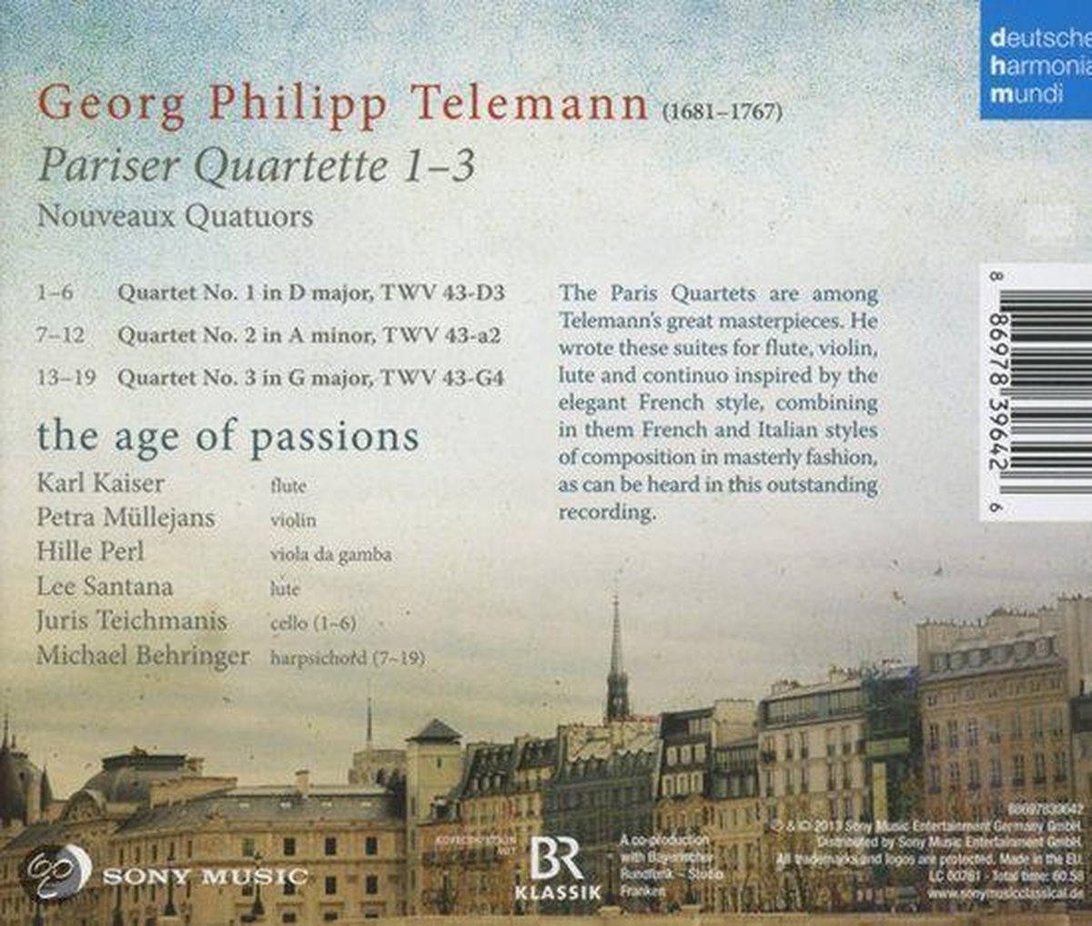 Telemann: Pariser Quartette, Age Of Passions | CD (album) | Muziek ...