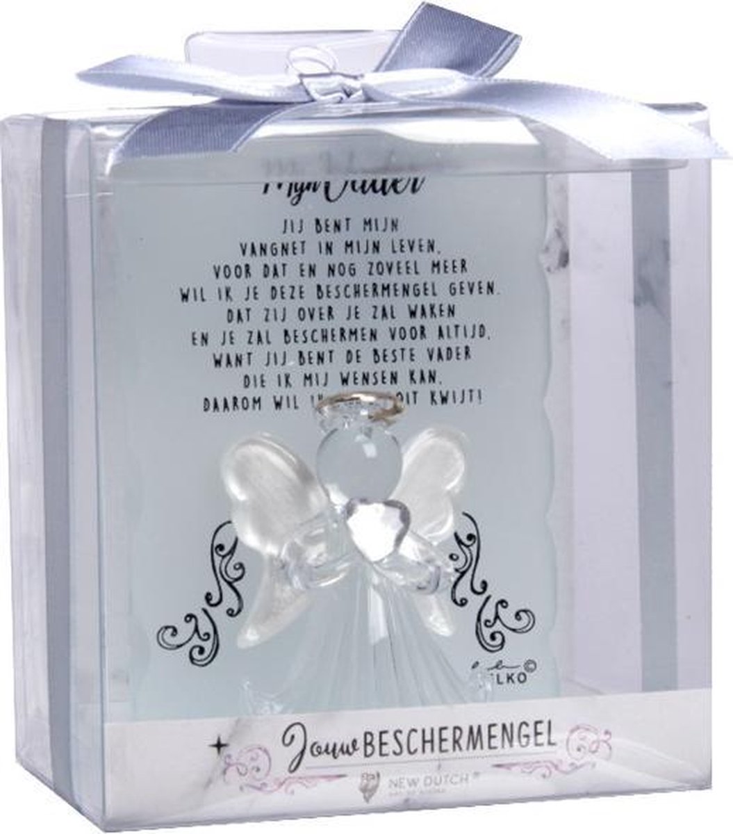 Kristallen Beschermengel met gedicht Mijn Vader - kado - New Dutch ...